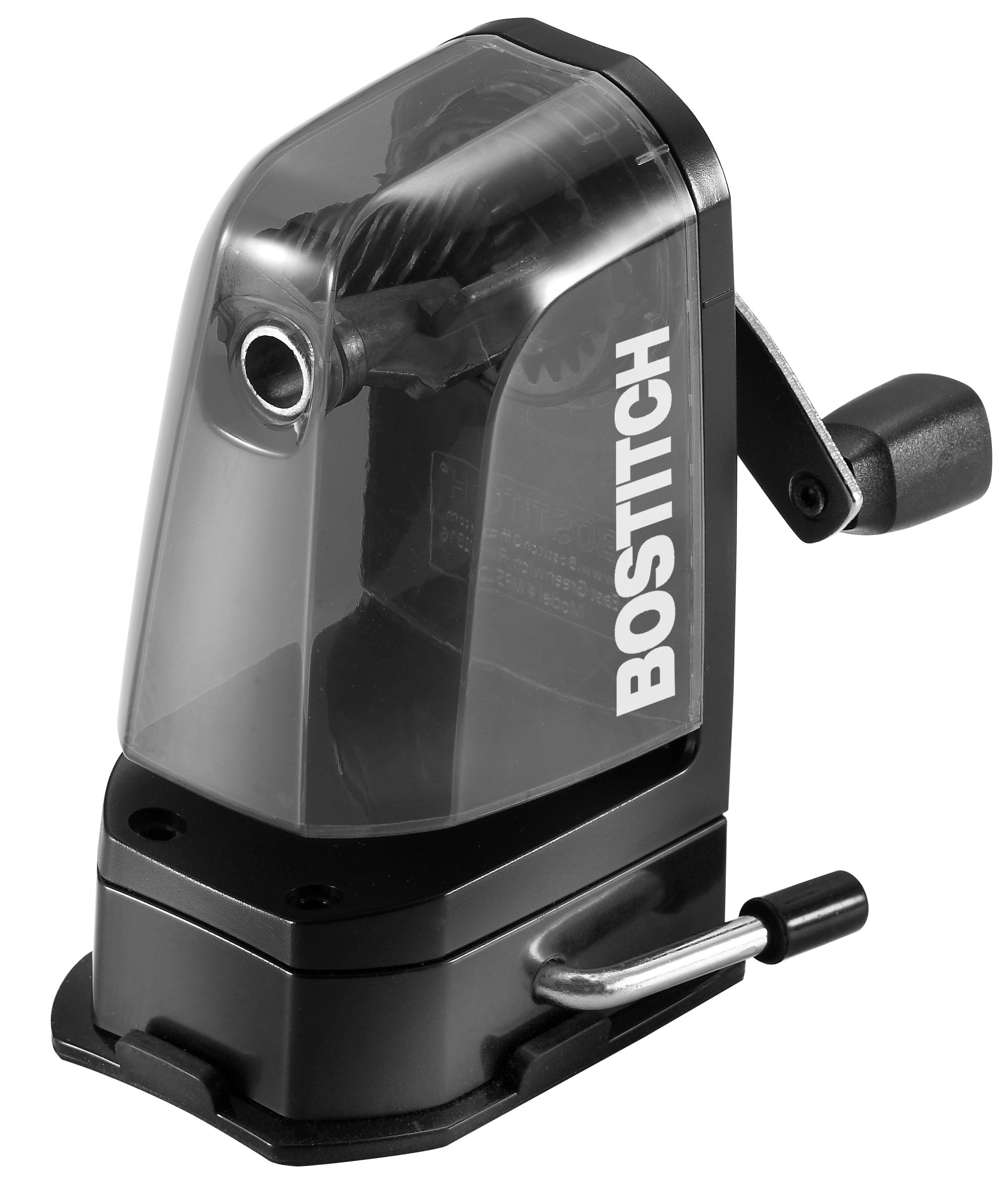 Bostitch Office Multi-Mount Manual Pencil Sharpener, Vacuum Mount or Screw Mount, Black (MPS2-BLK)