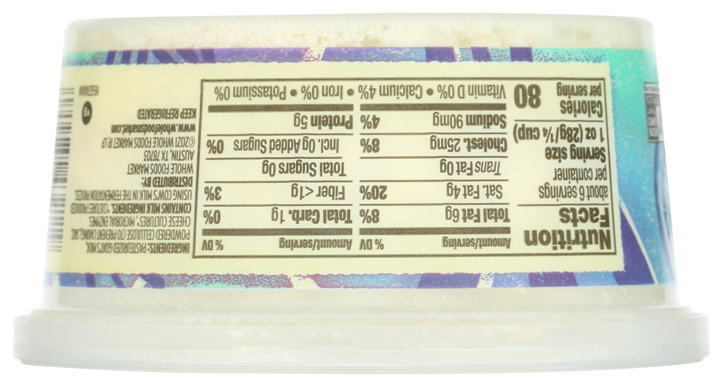 Whole Foods Market, Goat Cheese Crumbles, 6 Ounce