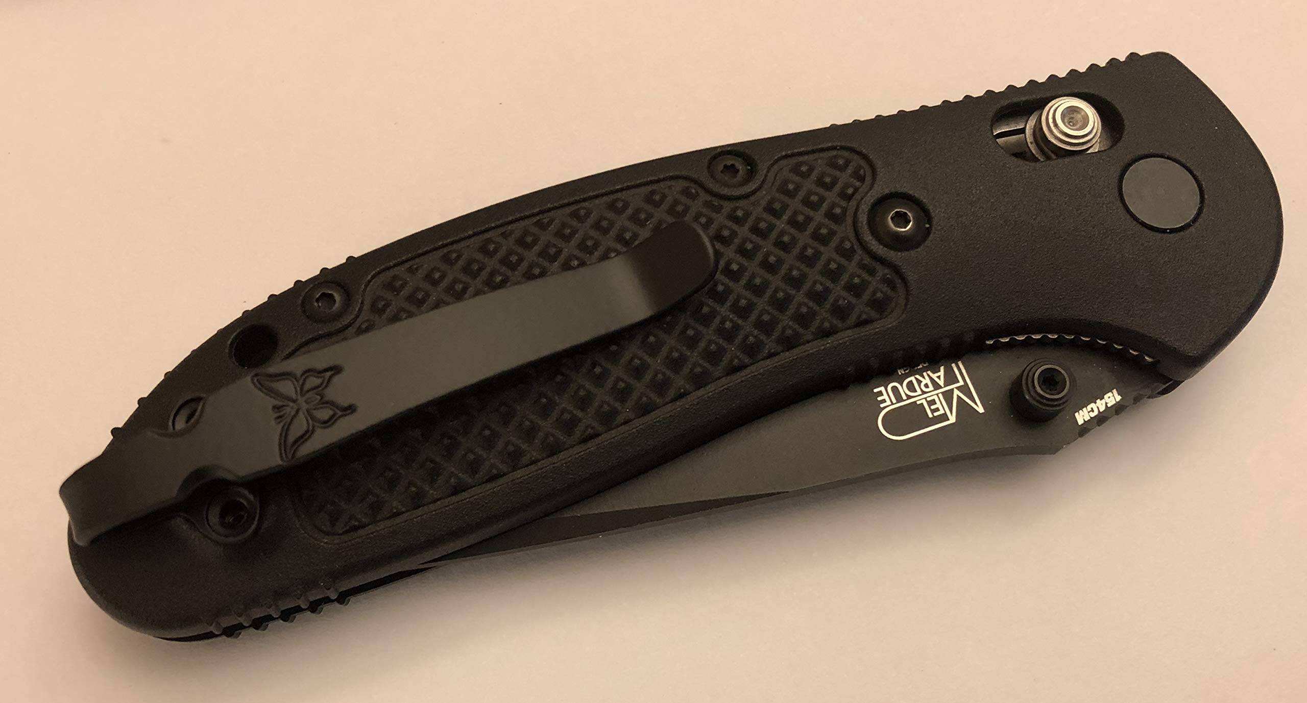 Black Titanium Deep Pocket Clip For Benchmade Griptilian 551BK 550SBK 553BK 551 553 550 Knife with Swallowtail Butterfly