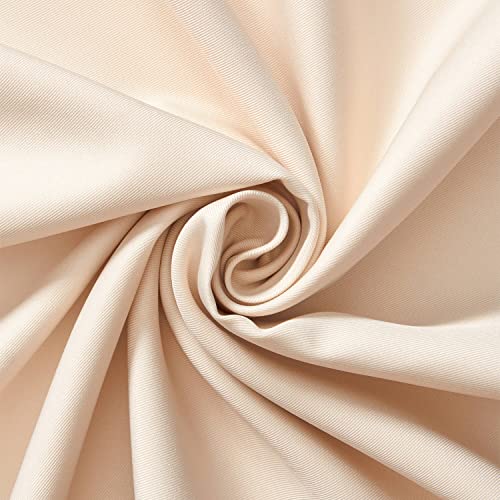Twill Woven Fabric Drapery Soft 60" Inches by The Yard (1 Yard, Beige)