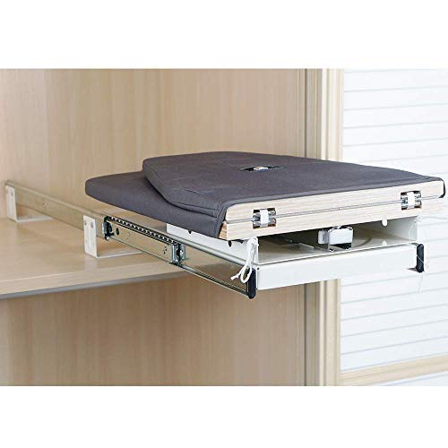 Homebasix Closet Pull-Out Retractable Ironing Board Stow Away in The Cabinet Easy to Install (Silver Grey)