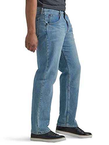 Wrangler Authentics Men's Classic 5-Pocket Relaxed Fit Flex Jean Bleached Denim Flex 46W x 30L