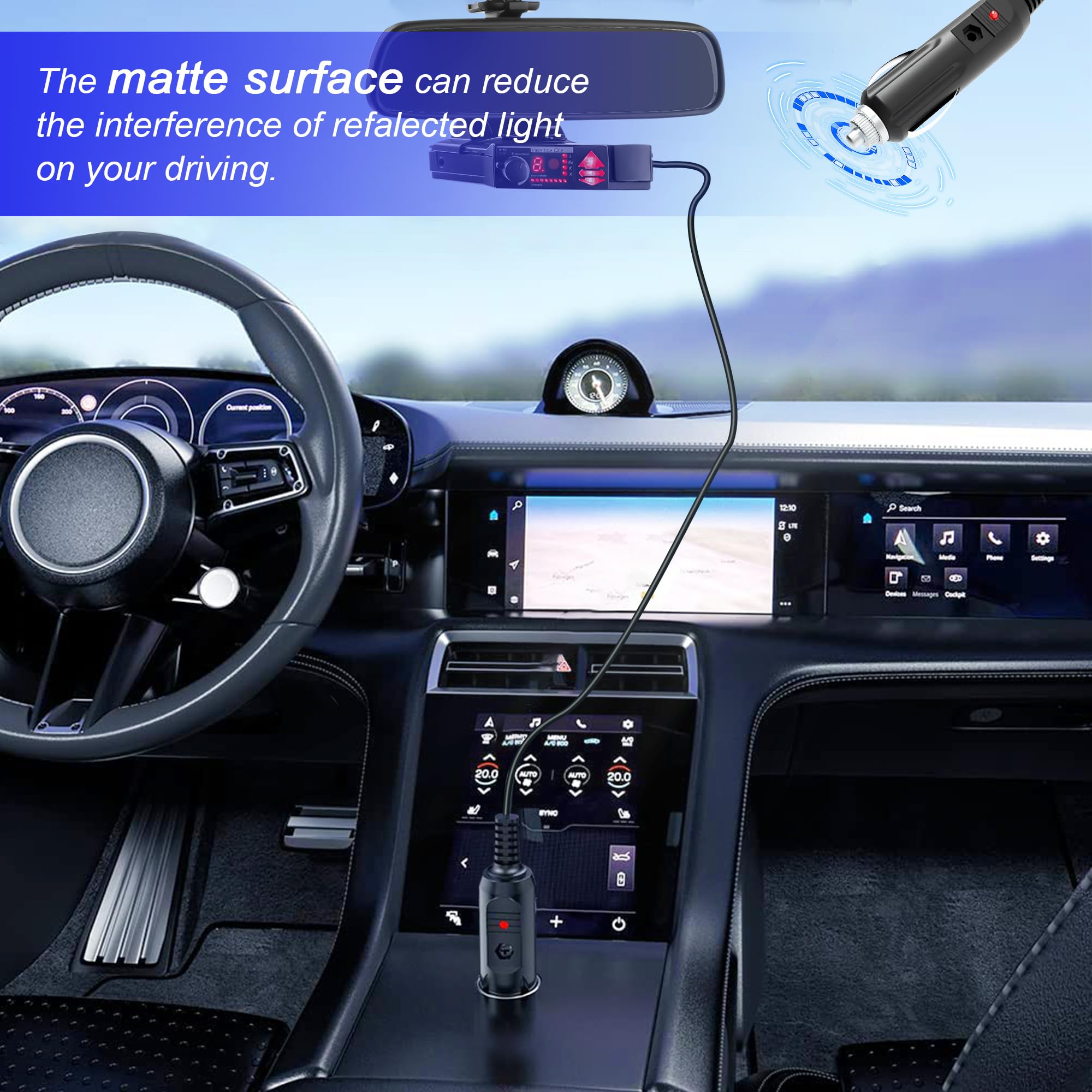 Digipartspower Car Adapter for Valentine One V1 Radar Laser Detector Auto Power Cord DC Charger
