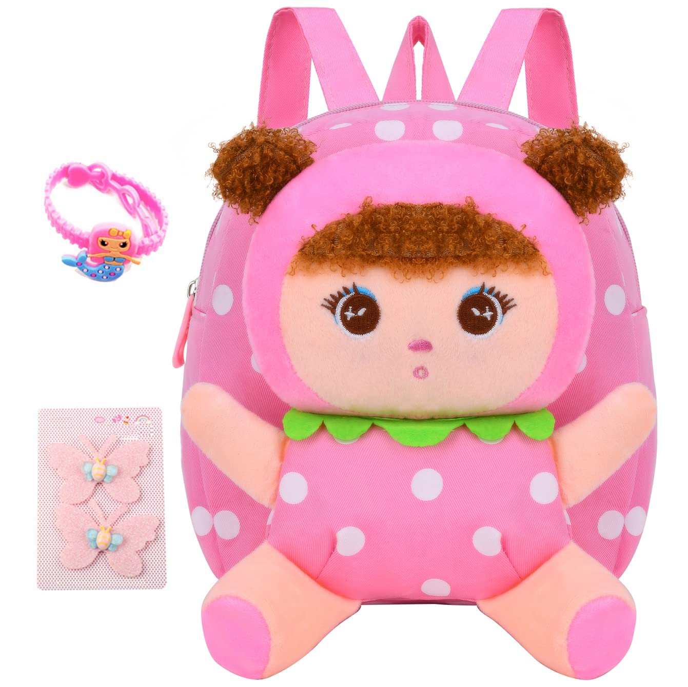 Suerico Cute Toddler Backpack Plush Doll Toy Snack Travel Bag Preschool Shoulder Bag Gift for Kid
