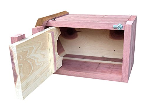 Vundahboah Amish Goods Screech Owl House Box for Nesting- Handmade in USA- Solid Cedar Wood Saw-Whet/Kestrel/Screech Owl/Flicker- Cedar Shavings Included