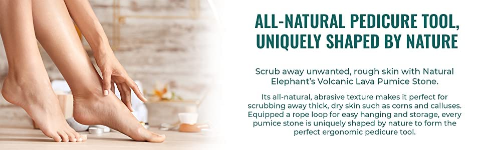 Natural Elephant Natural Volcanic Lava Pumice Stone Callus and Foot Pedicure Rock Scrub Packs (Single Pumice Stone)