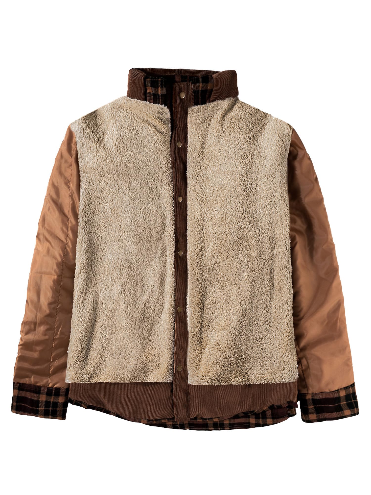 Mr.Stream Men's Outdoor Casual Vintage Long Sleeve Plaid Flannel Button Down Shirt Jacket 3251 Coffee M