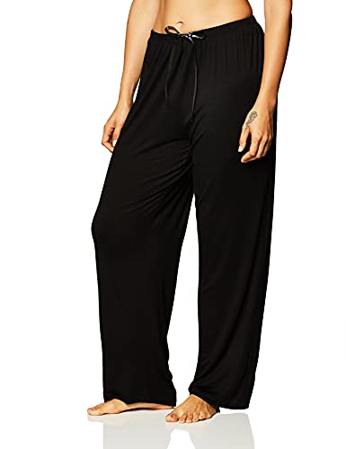 HUE Women's SleepWell with TempTech Pajama Sleep Pant, Black, Extra Large