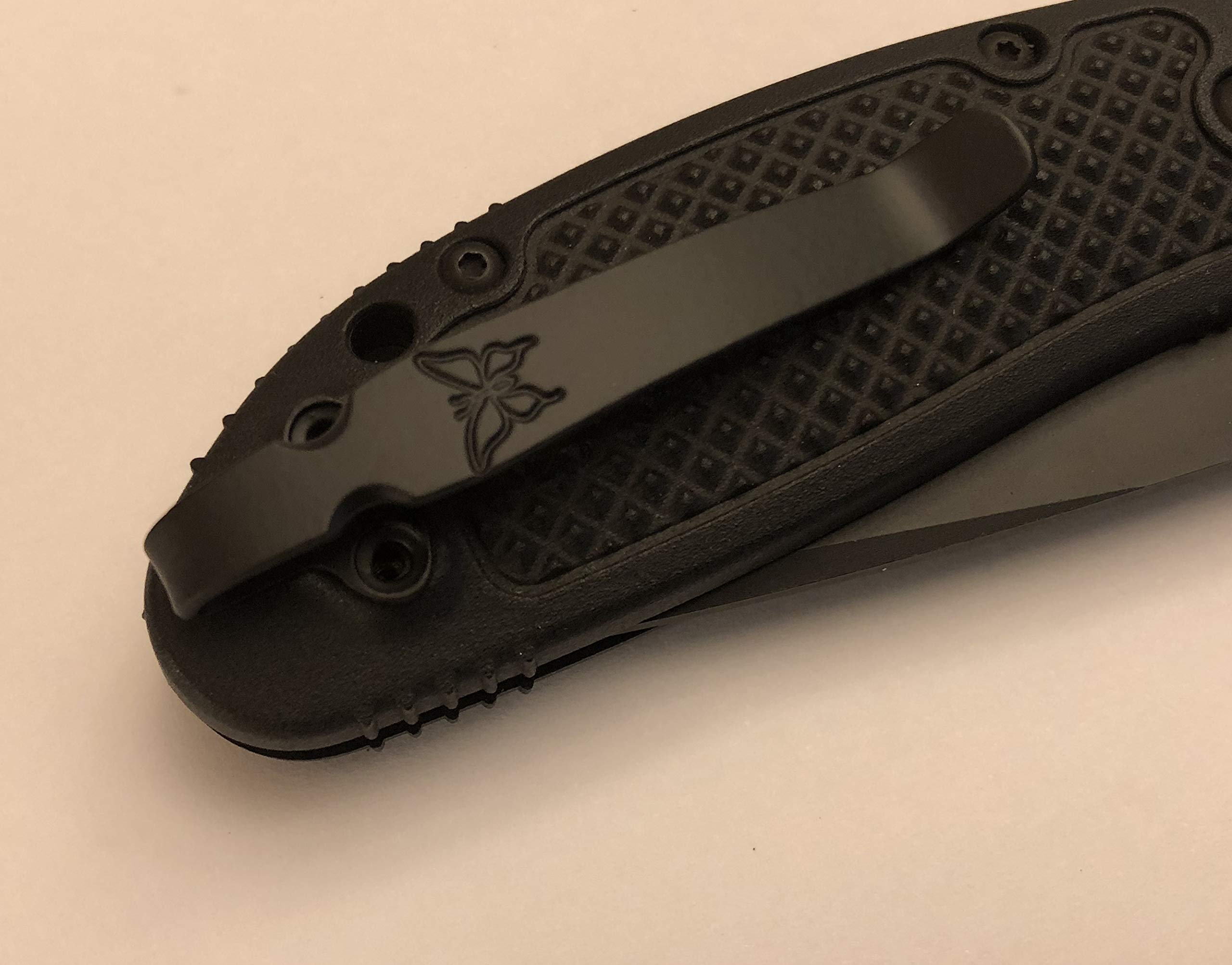 Black Titanium Deep Pocket Clip For Benchmade Griptilian 551BK 550SBK 553BK 551 553 550 Knife with Swallowtail Butterfly