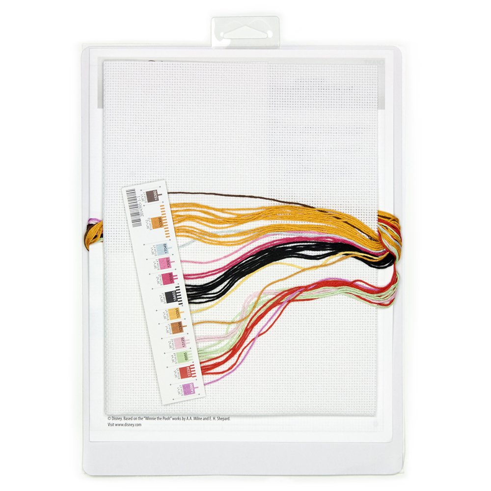 Dimensions 70-35357 Disney Winnie The Pooh Birth Record Counted Cross Stitch Kit, Winnie The Pooh Cross Stitch, 8" x 10"