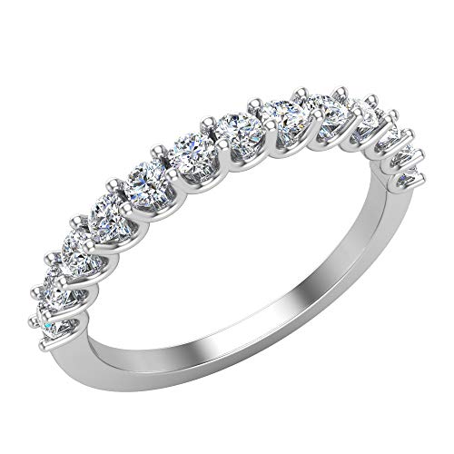 Wedding Rings Diamond Ring 18K White Gold Anniversary 0.50 carat tw (G,VS) (RS 7.5)