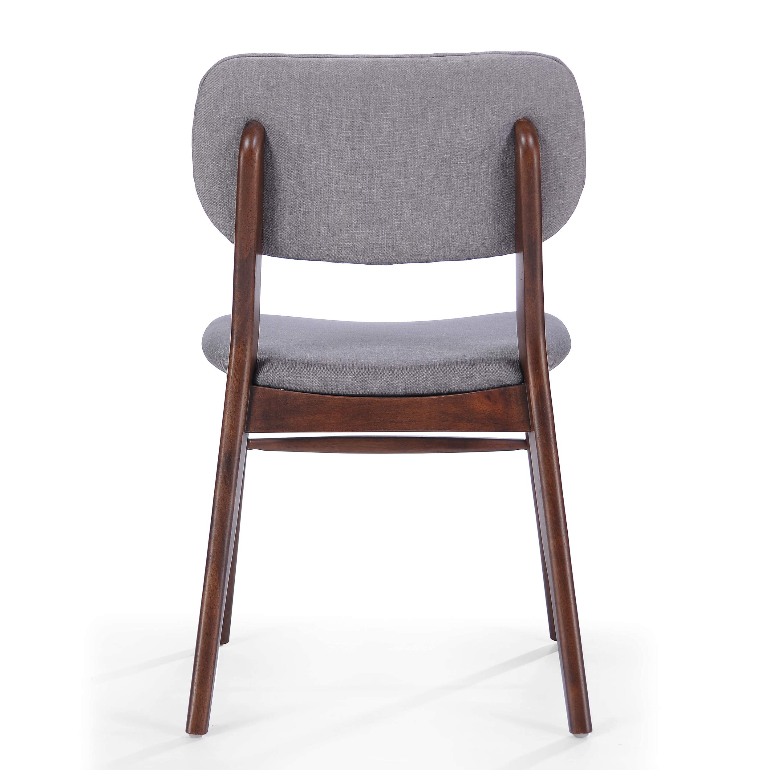 Christopher Knight Home Colette Fabric with Walnut Finish Dining Chairs, 2-Pcs Set, Light Grey / Walnut