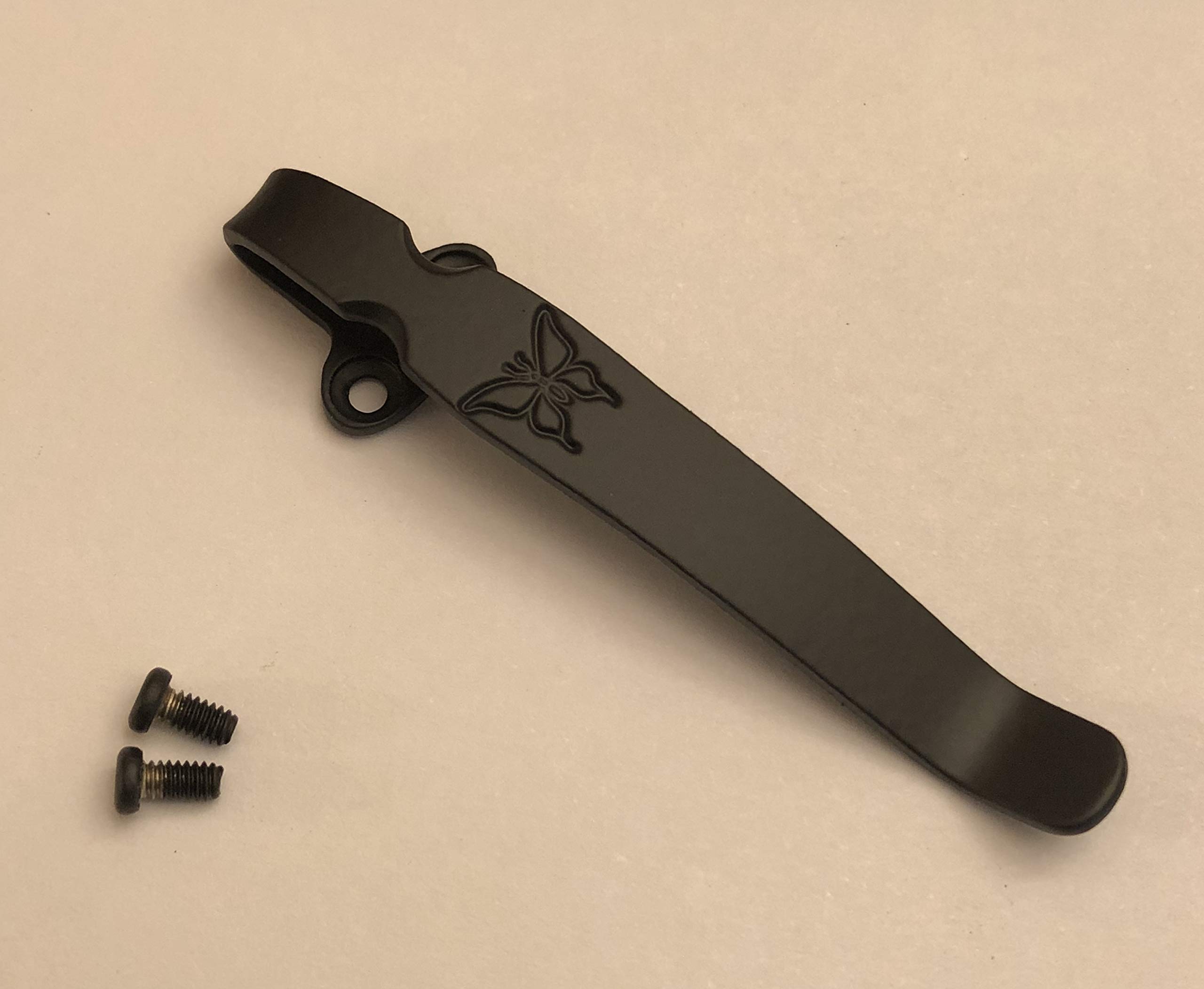 Black Titanium Deep Pocket Clip For Benchmade Griptilian 551BK 550SBK 553BK 551 553 550 Knife with Swallowtail Butterfly