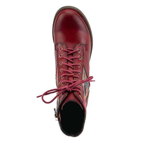 Spring Step Flexus Marty Boots for Women - Ladies Boots with Cozy Flannel Textile Lining - Women's Ankle Boots with Zipper Closure - Red EU 41 / US 9.5-10