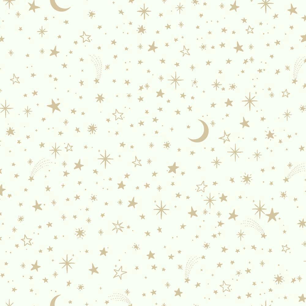 RoomMates RMK10850WP Metallic Gold Twinkle Little Star Peel and Stick Wallpaper 20.5" x 16.5 feet
