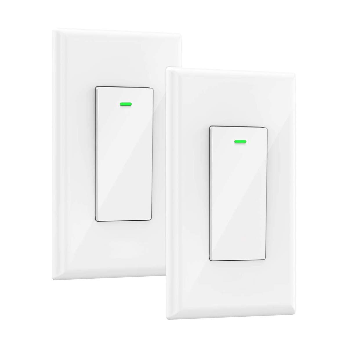 Smart Switch, Works with Alexa and Google Home, Voice control, No hub Required, Timing Synchronization, Suit for 1/2/3/4 Group Type Switch Box Micmi, Neutral wire required, Smart light switch 2pack