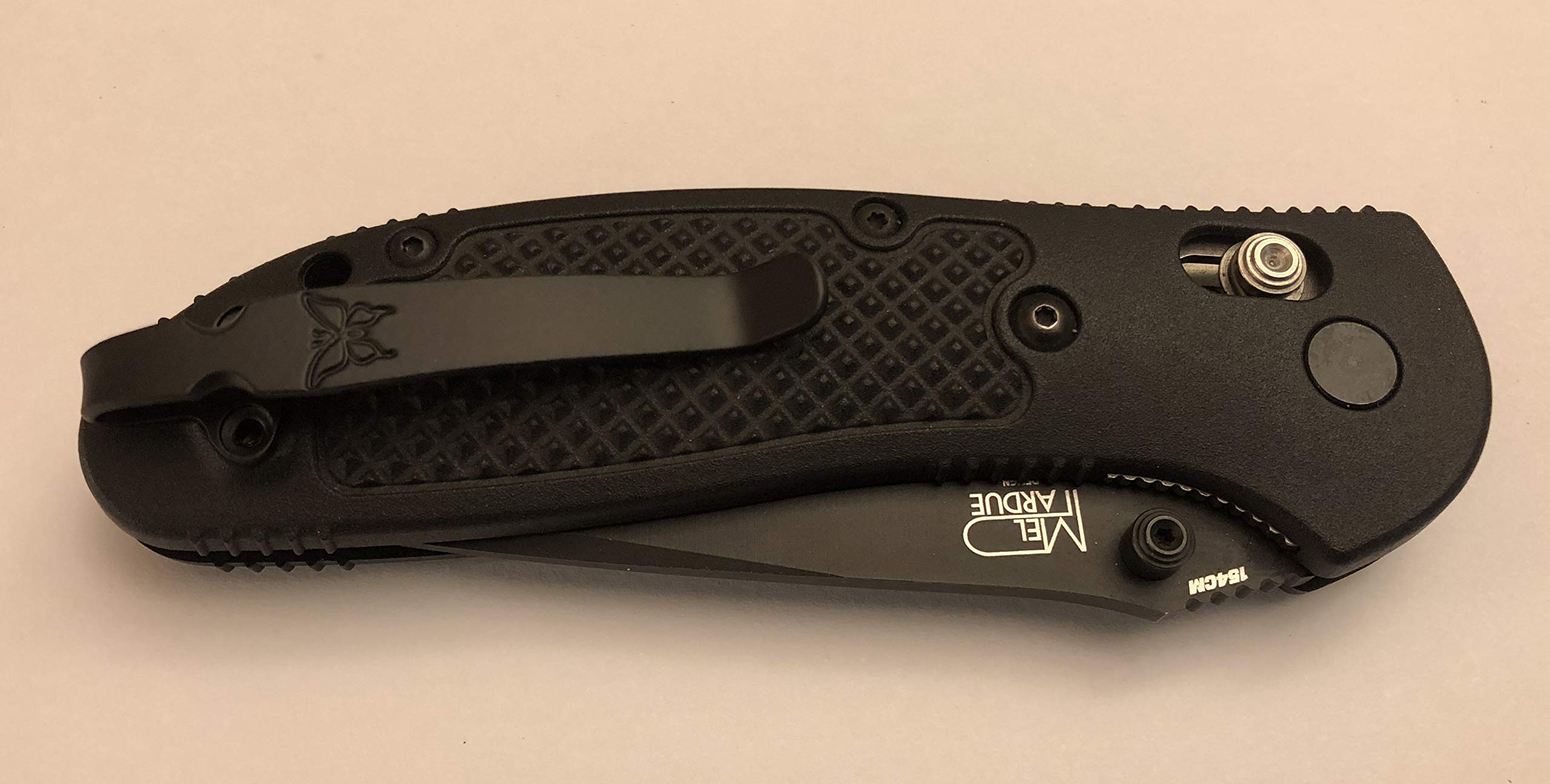 Black Titanium Deep Pocket Clip For Benchmade Griptilian 551BK 550SBK 553BK 551 553 550 Knife with Swallowtail Butterfly