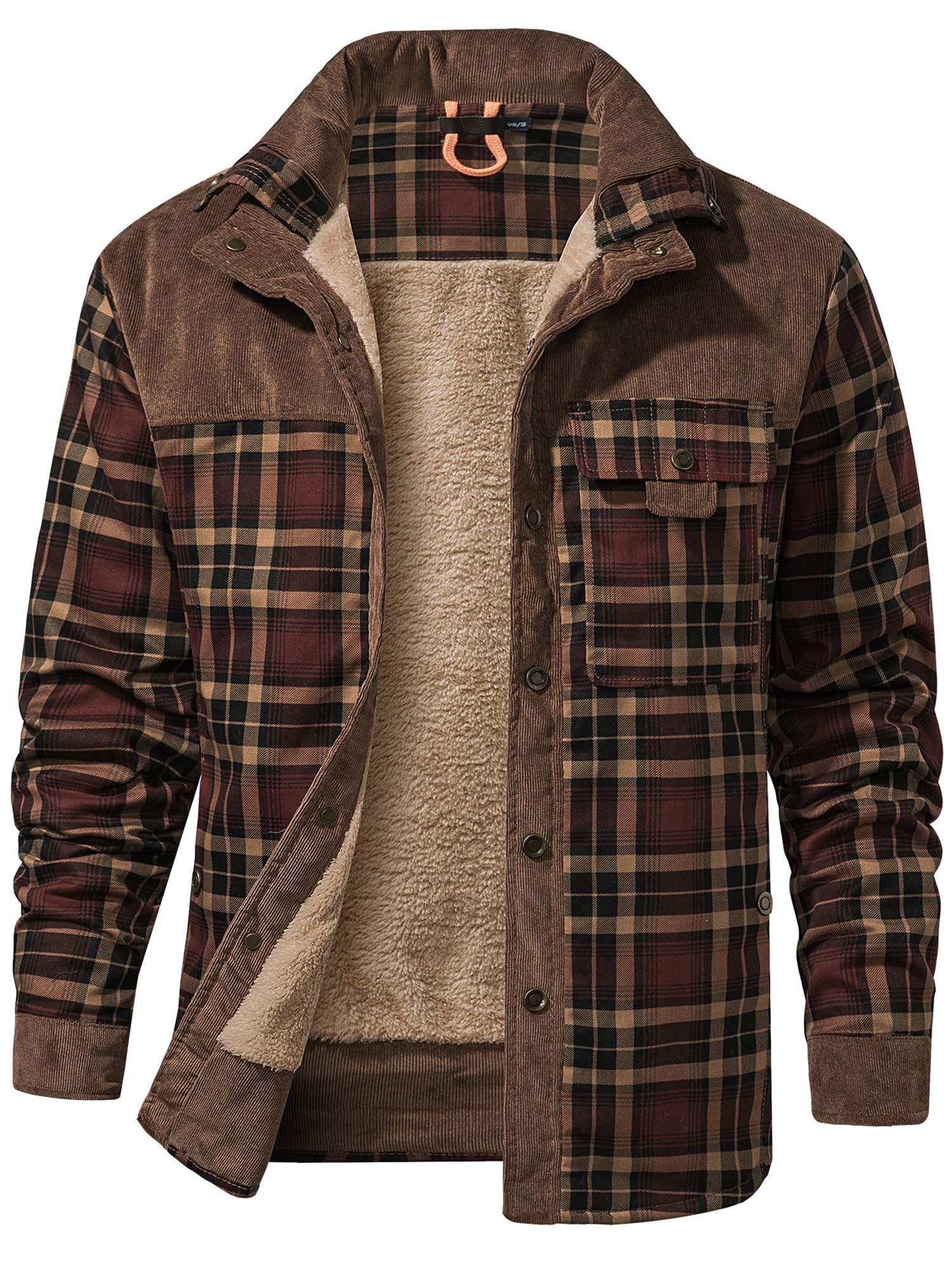 Mr.Stream Men's Outdoor Casual Vintage Long Sleeve Plaid Flannel Button Down Shirt Jacket 3251 Coffee M