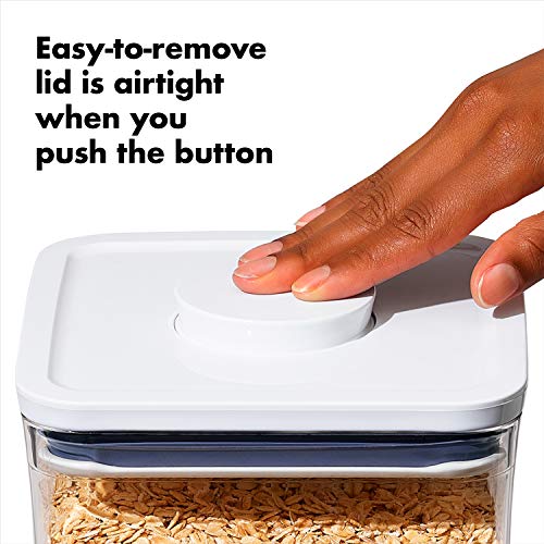 OXO Good Grips POP Container - Airtight Food Storage - Mini Square Short 0.5 Qt Ideal for 1 lb of baking soda or 14 oz of grains