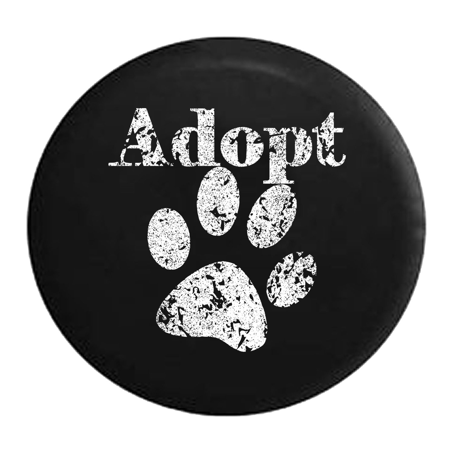 Pike Outdoors Spare Tire Cover Distressed Adopt - Dog Lover Paw Print Rescue 33 Inch