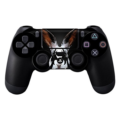 MightySkins Skin Compatible with Sony PS4 Controller - Rock N Roll Bunny | Protective, Durable, and Unique Vinyl Decal wrap Cover | Easy to Apply, Remove, and Change Styles | Made in The USA