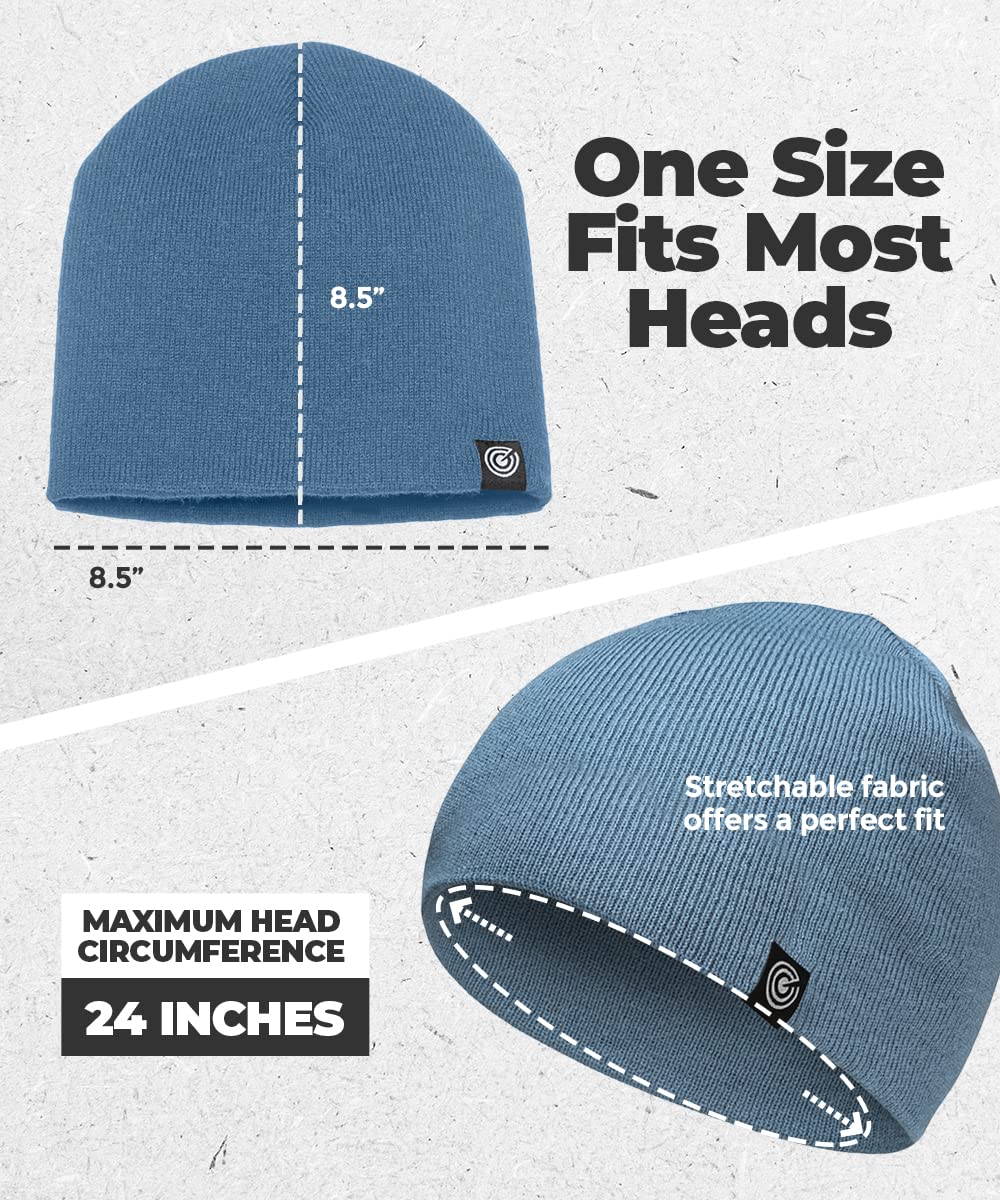 Original Beanie Cap - Soft Knit Beanie Hat - Warm and Durable (Blue Denim)