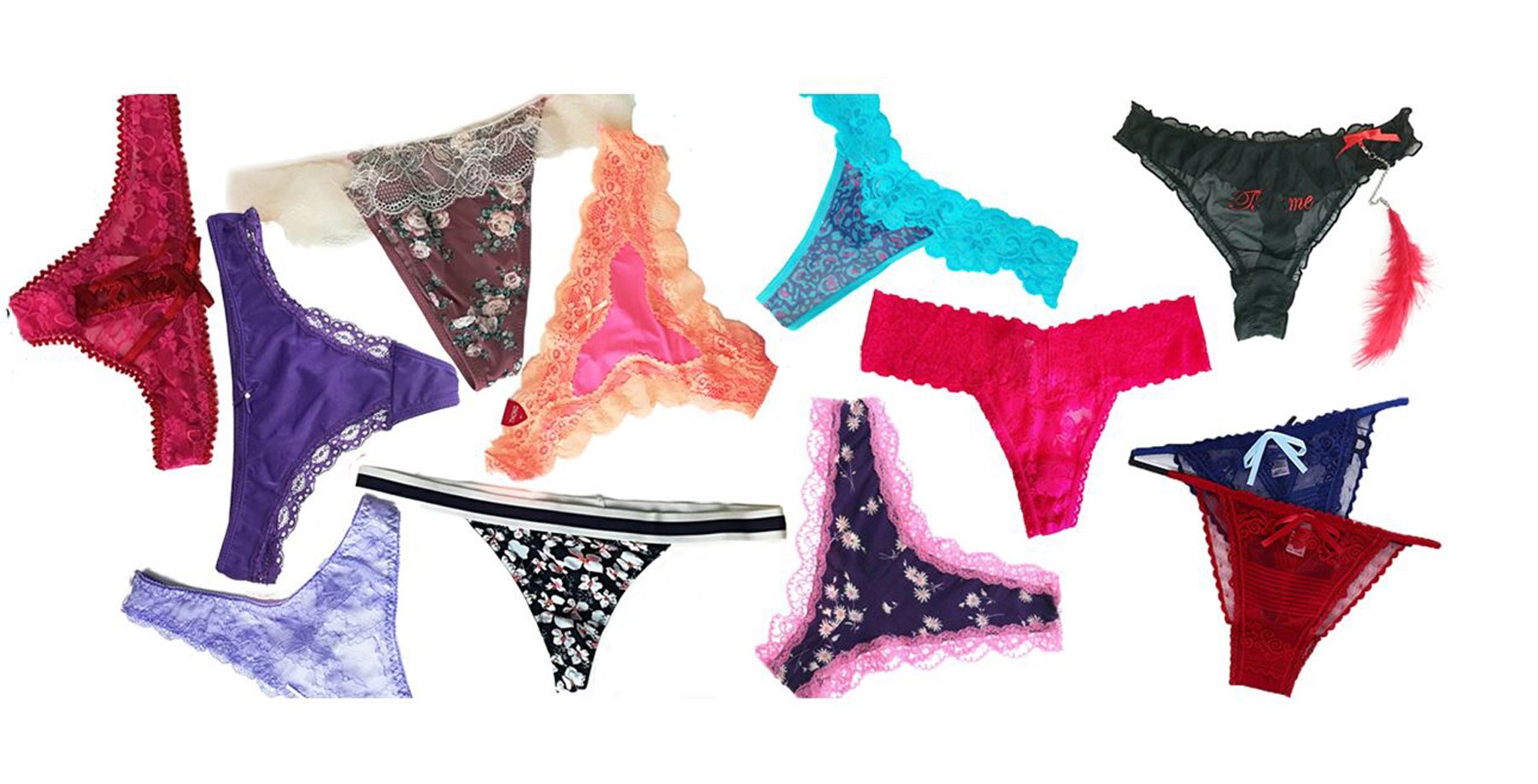 jooniyaa Women Variety of Underwear Pack T-Back Thong G-String Panties(10pcs,L)