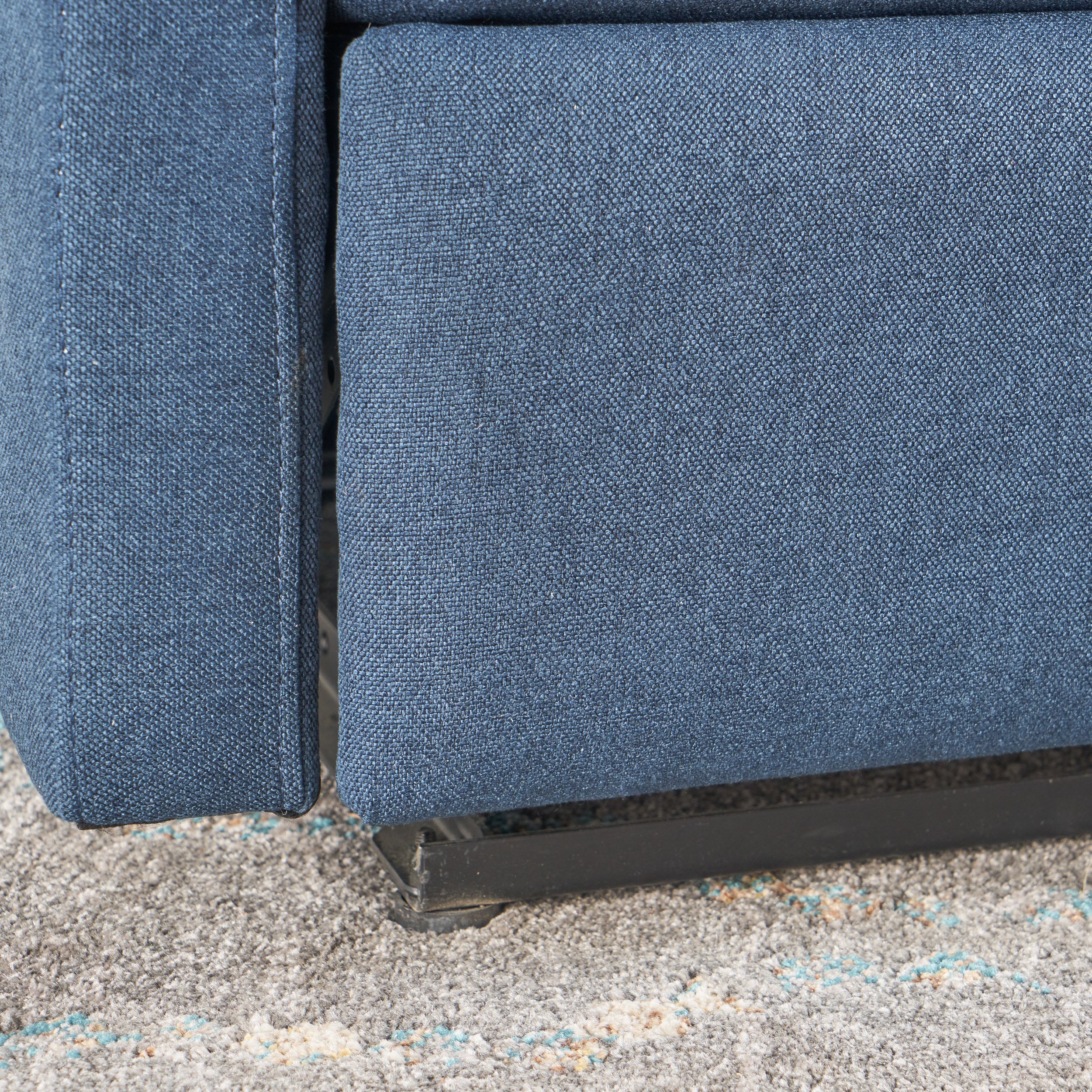 Christopher Knight Home GDFStudio Hana Plush Cushion Tufted Back Loveseat Recliner (Fabric/Navy Blue)., 37D x 46.5W x 40H in