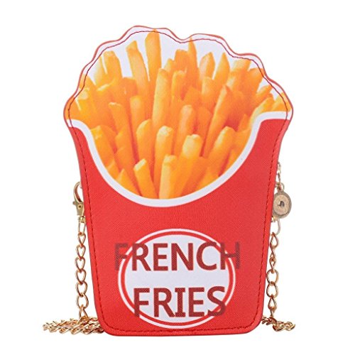 QZUnique Food Shape Cross Body Bag PU Cartoon Purse Ice Cream Sholuder Bag Handbag with Removable Chain