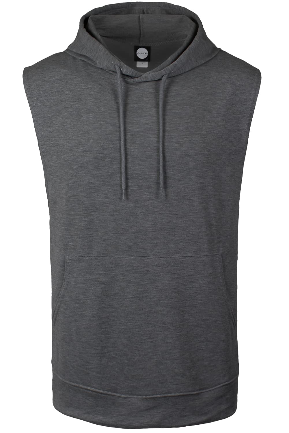 JC DISTRO Men's Soft Lightweight Hoodie Long Sleeve/Sleeveless Big CHARCOAL X-LARGE