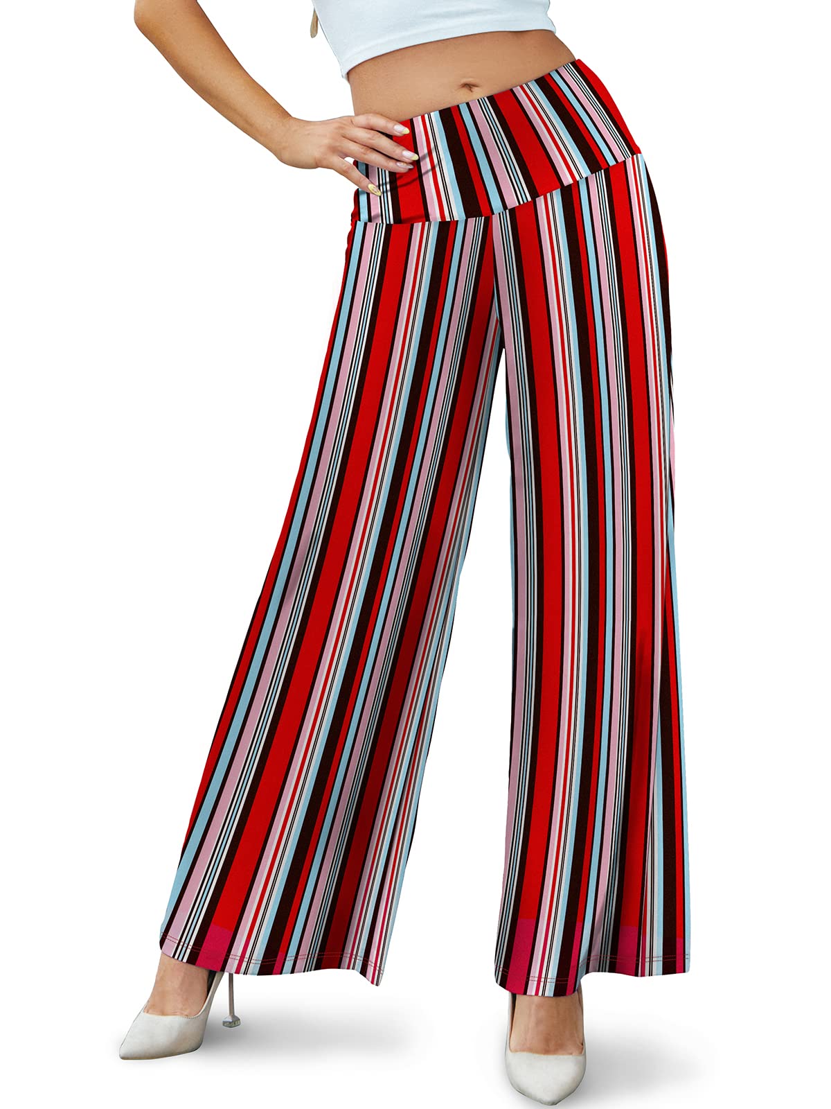 Arolina Women's Stretchy Wide Leg Palazzo Lounge Pants Casual Comfy High Waist Palazzo Pants