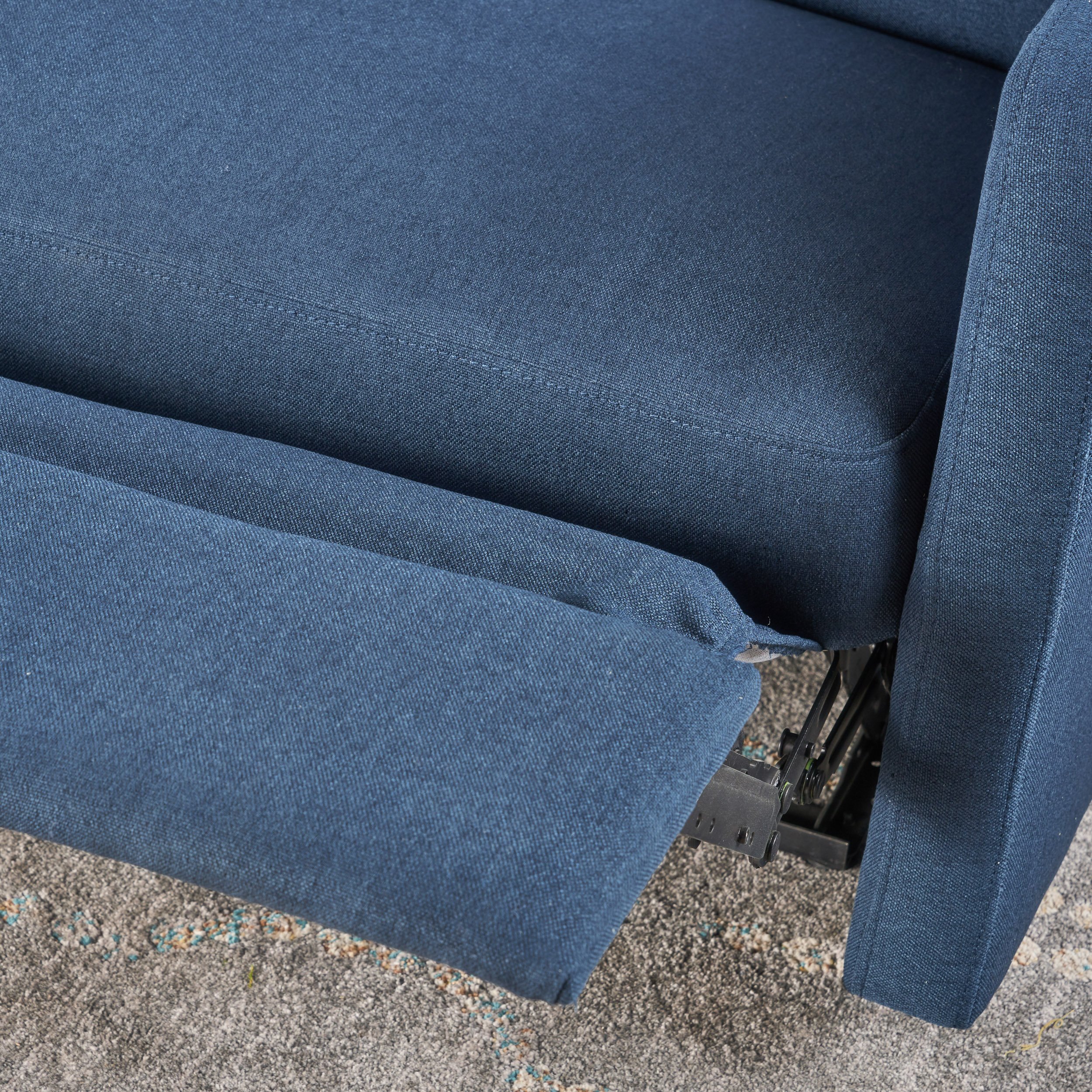 Christopher Knight Home GDFStudio Hana Plush Cushion Tufted Back Loveseat Recliner (Fabric/Navy Blue)., 37D x 46.5W x 40H in