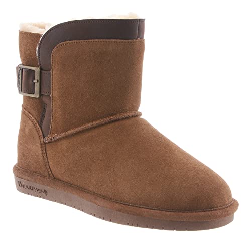 BEARPAW Shantelle's Waterproof Hickory Size 10 | Buckle Short Boots | Women's Boots | Comfortable Winter Boot