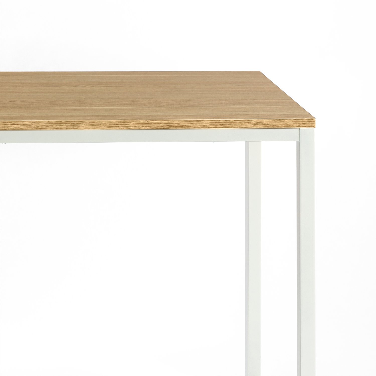 ZINUS Jennifer 47 Inch Computer Workstation, Office Desk - White Frame & Natural Top