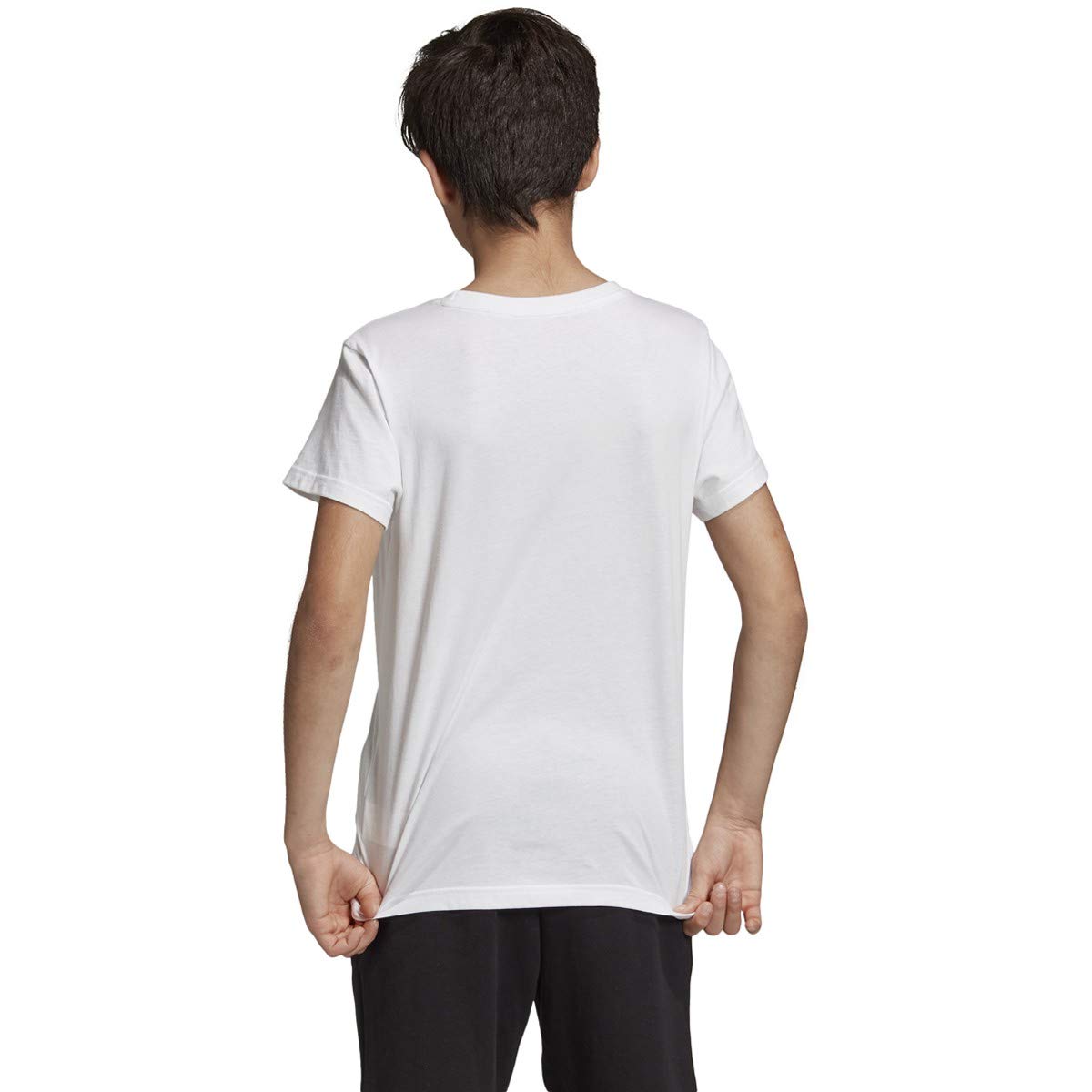 adidas Originals Kids' Big Boys' Trefoil Tee, White/Black, Small