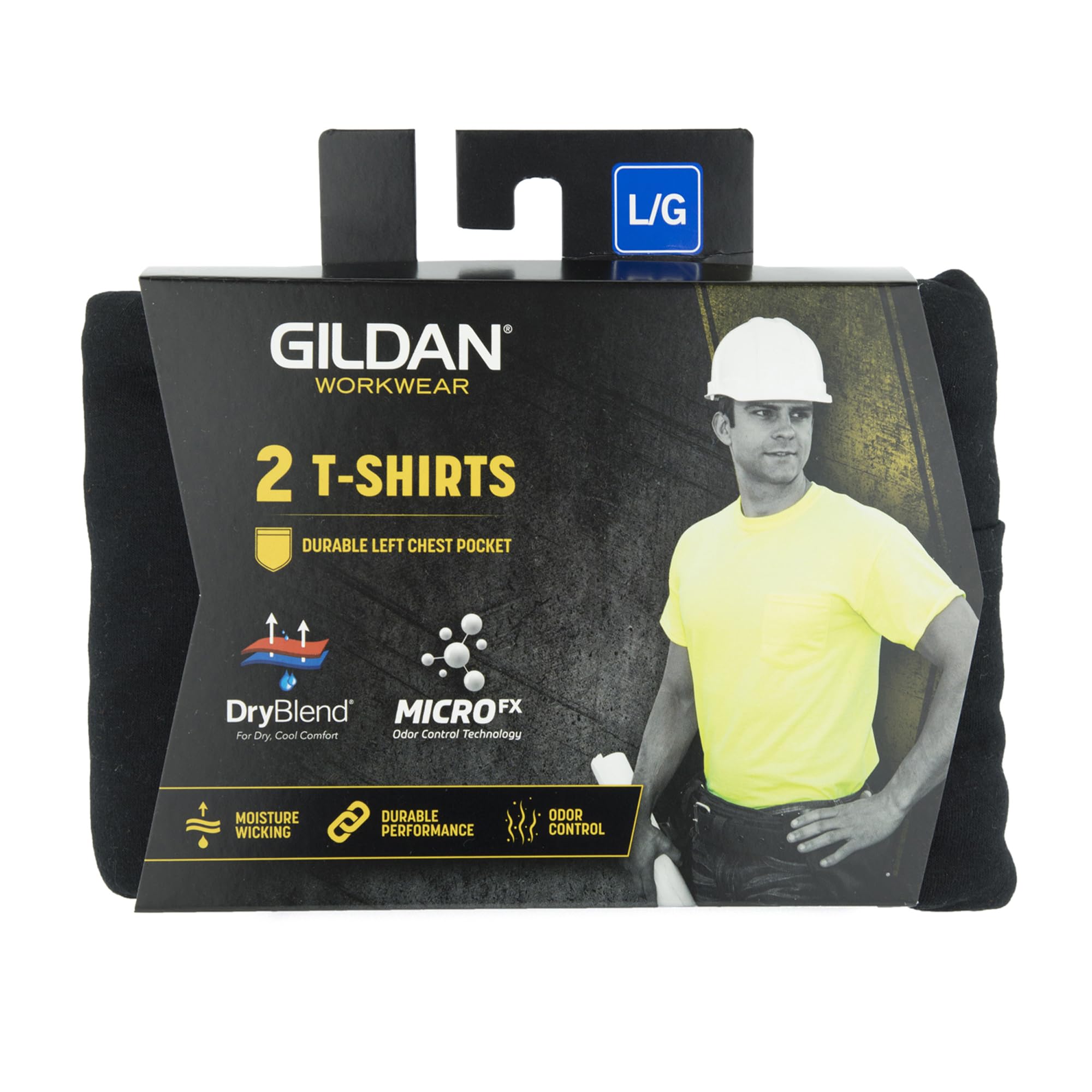 Gildan mens Dryblend Workwear T-shirts With Pocket, 2-pack T Shirt, Safety Green, 3X-Large US