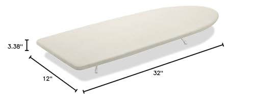 Whitmor Tabletop Ironing Board, Cream, 12.0x32.0x33.75