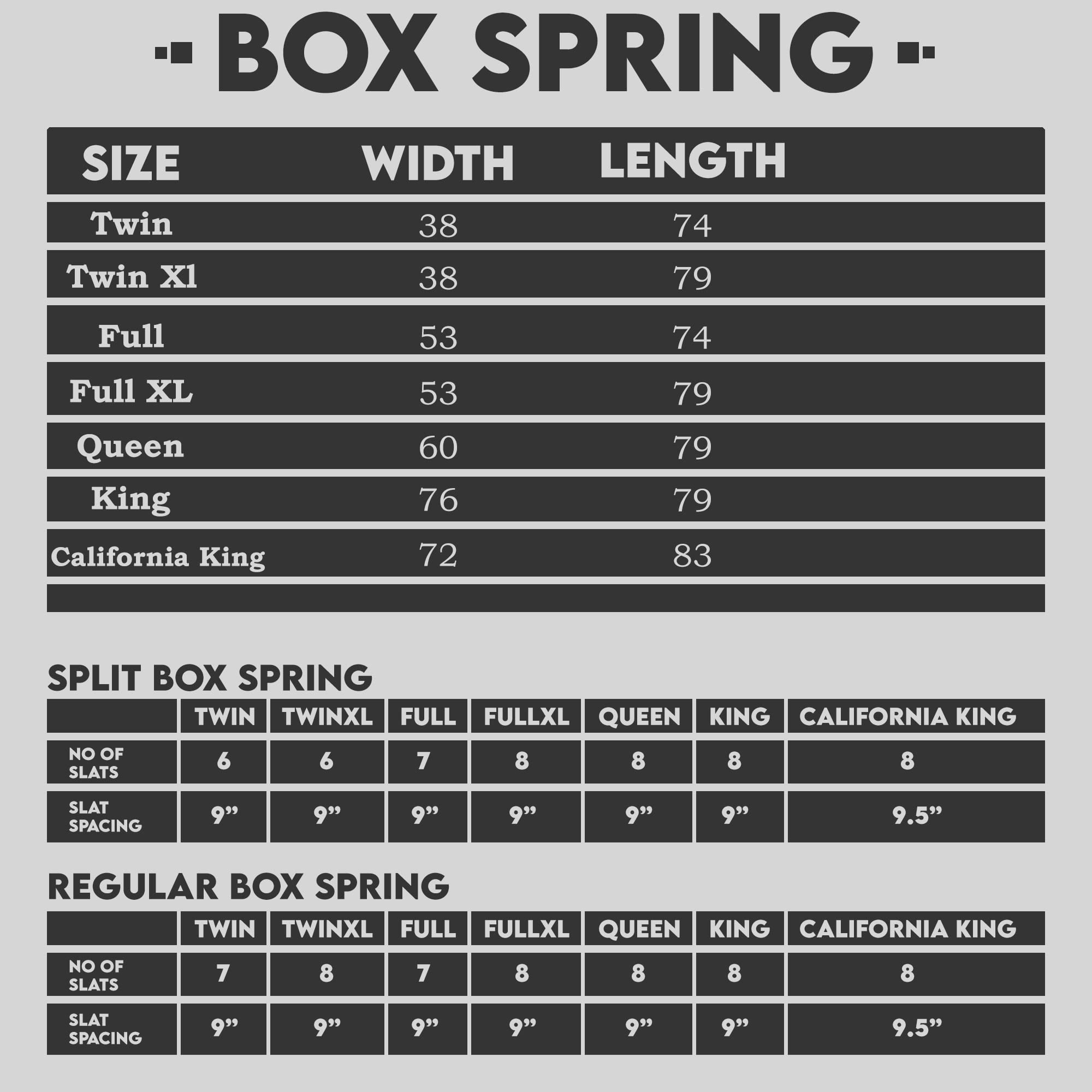 Spring Solution Solution, 4-Inch Sturdy Split Box Spring for Mattress Support-Durable and Fully Assembled, Natural Wood Foundation, White, King Size