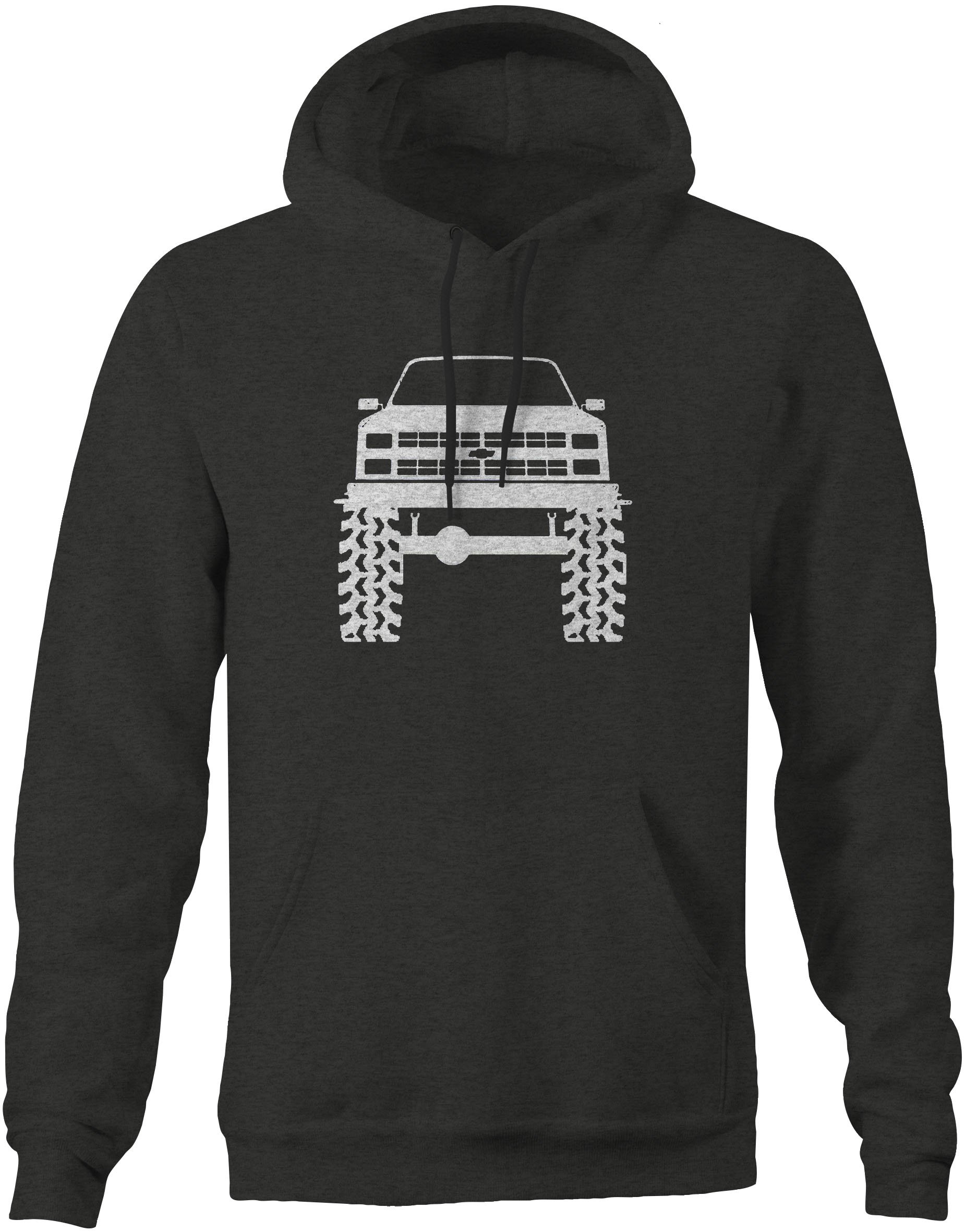 1980's 90's Hotrod K5 Blazer Lifted Truck Hoodie for Men XLarge Charcoal