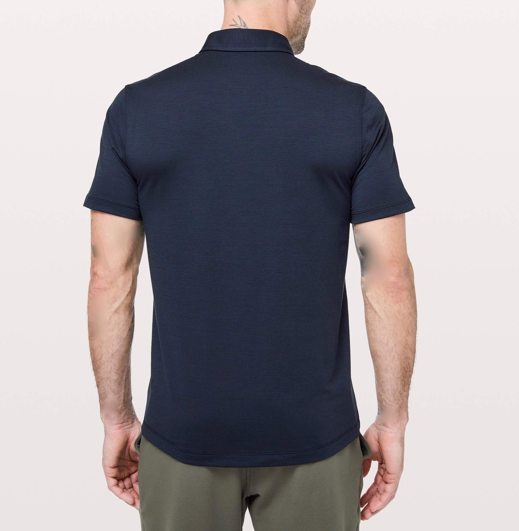 Lululemon Mens Evolution Polo Short Sleeve Shirt (Nautical Navy, XL)