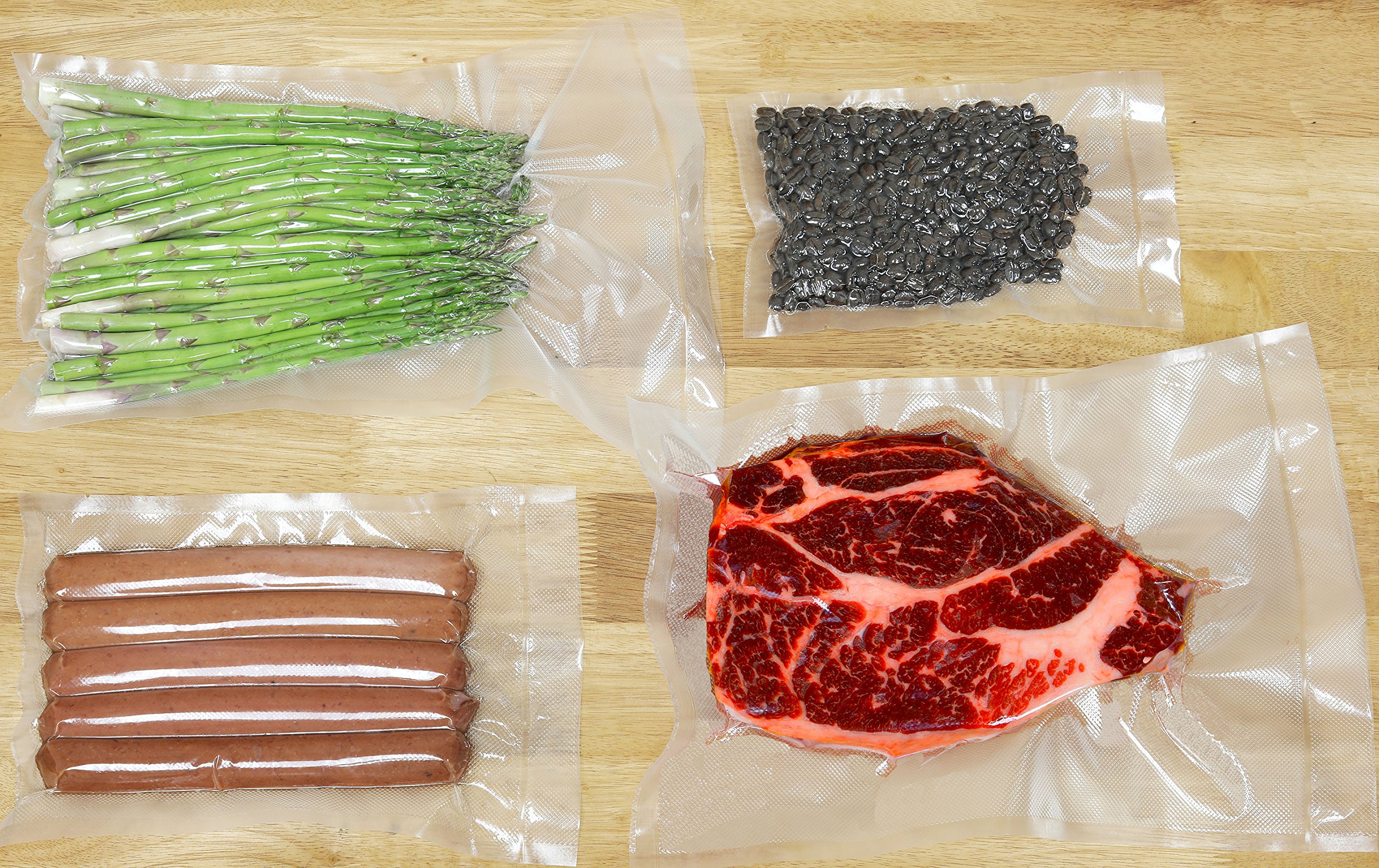 Simple Houseware Precut Vacuum Sealer Bags 50 Count Pint 6" x 10" for Food Storage, BPA Free
