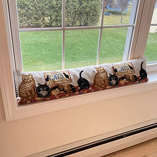 Evelots Cat Door/Window Draft Stopper-Stop Cold Air/Hot Air/Dust/Noise-38 Inches Long