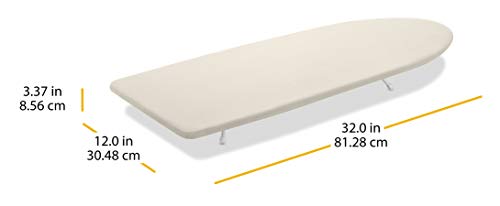 Whitmor Tabletop Ironing Board, Cream, 12.0x32.0x33.75