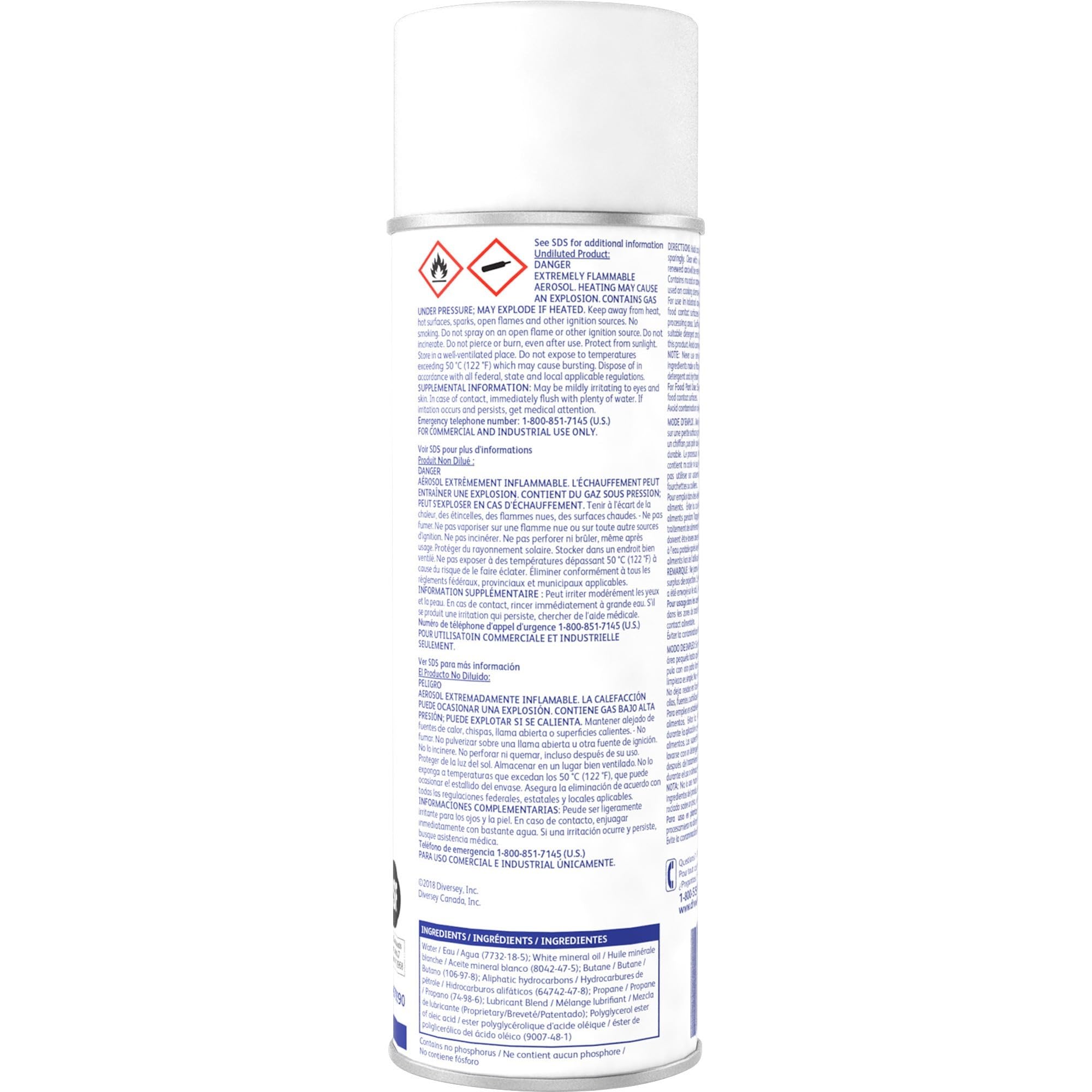 Diversey 94970590 Deep Gloss Maintainer for Stainless Steel, Cleans, Polishes & Protects, Aerosol Spray, 16-Ounce