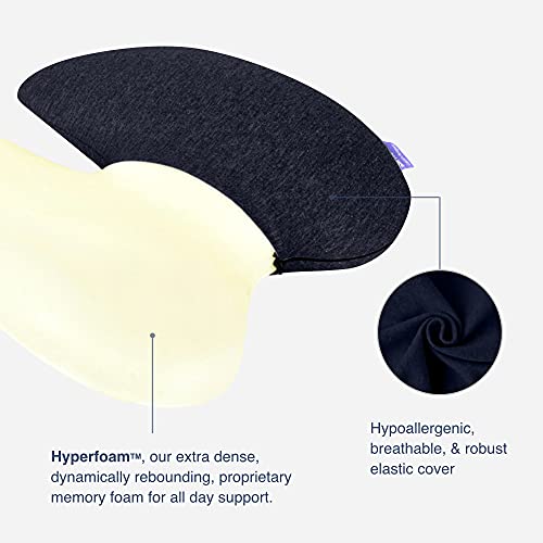 Cushion Lab Extra Dense Lumbar Pillow - Patented Ergonomic Multi-Region Firm Back Support for Lower Back Pain Relief - Lumbar Support Cushion w/Strap for Office Chair, Car, Sofa, Plane - Black