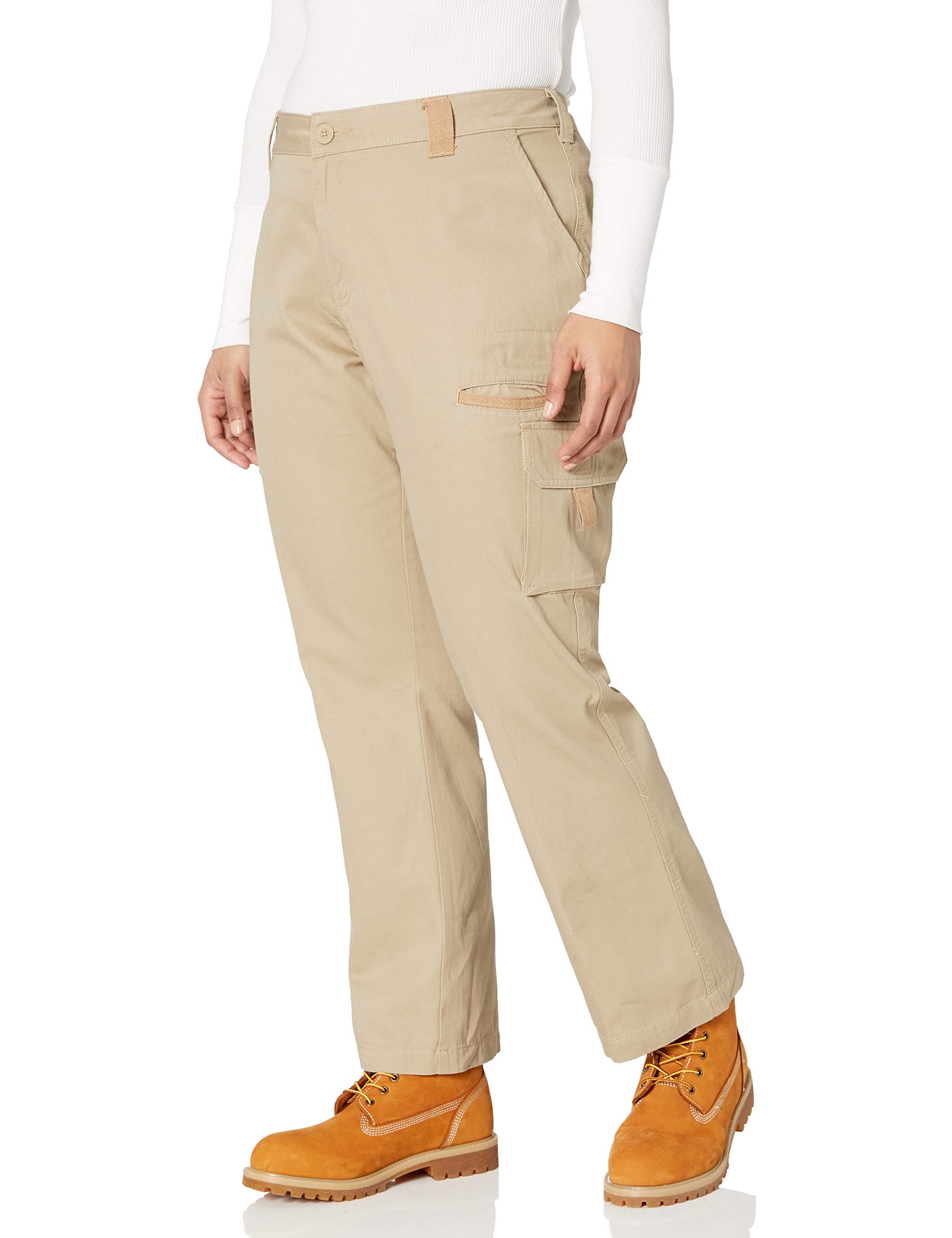 Dickies womens Plus Size Relaxed Cargo pants, Rinsed Desert Sand, 22 US
