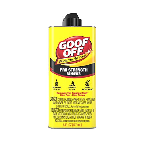 Goof Off Professional Strength Remover, 6 fl. oz, Latex Paint and Adhesive Remover