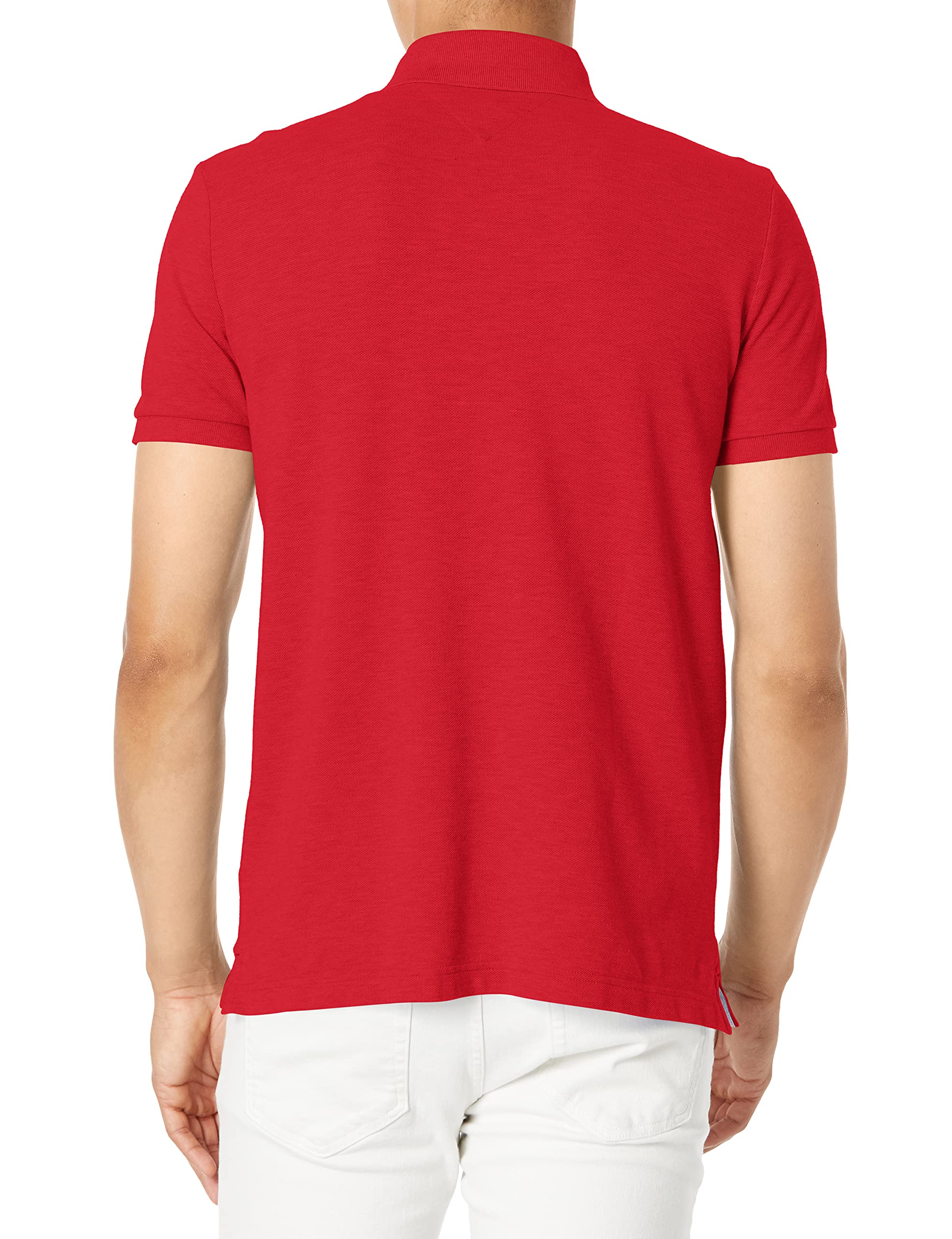 Tommy Hilfiger Men's Short Sleeve Polo Shirt in Regular Fit, Regal Red Medium