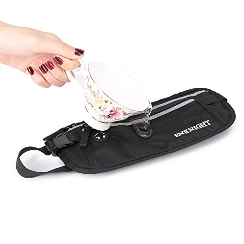 ENKNIGHT Big RFID Money Belt for Travel Running Waist Pack Fanny Pack Green