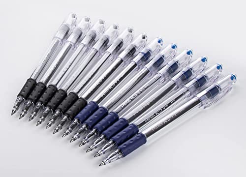 Pentel RSVP Pens Fine Point - Ballpoint - 0.7 mm - 12 Pack Of 6 Black & 6 Blue Ink Pens